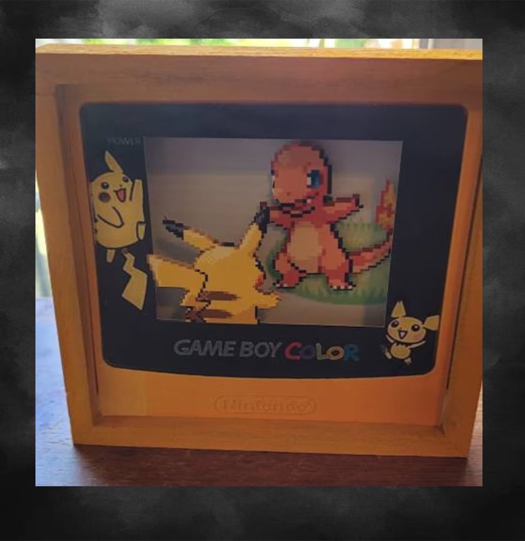 Pokemon Gameboy Color 3d Diorama Pikachu Charmander - Etsy