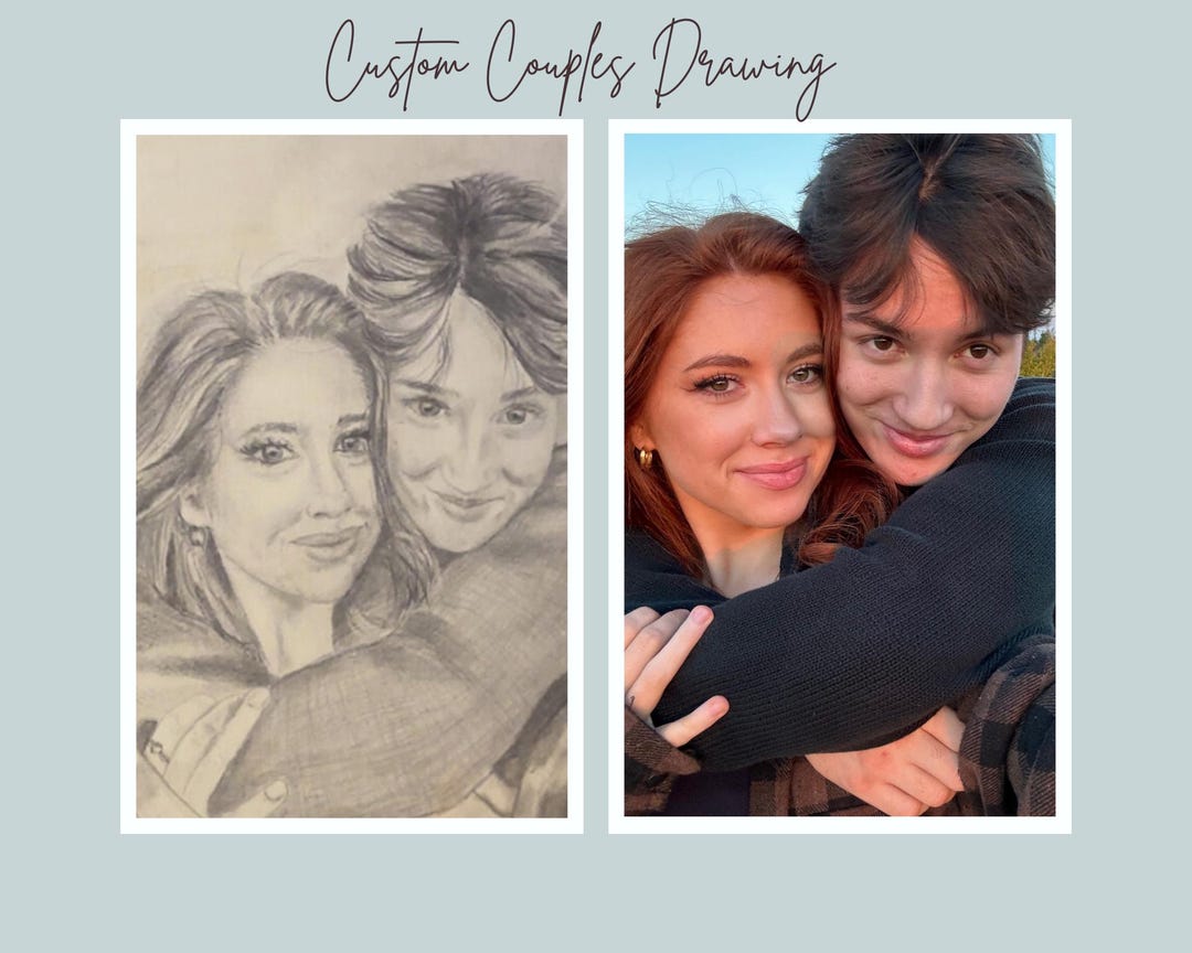 Custom Couple Portraits- Hand Drawn - Etsy