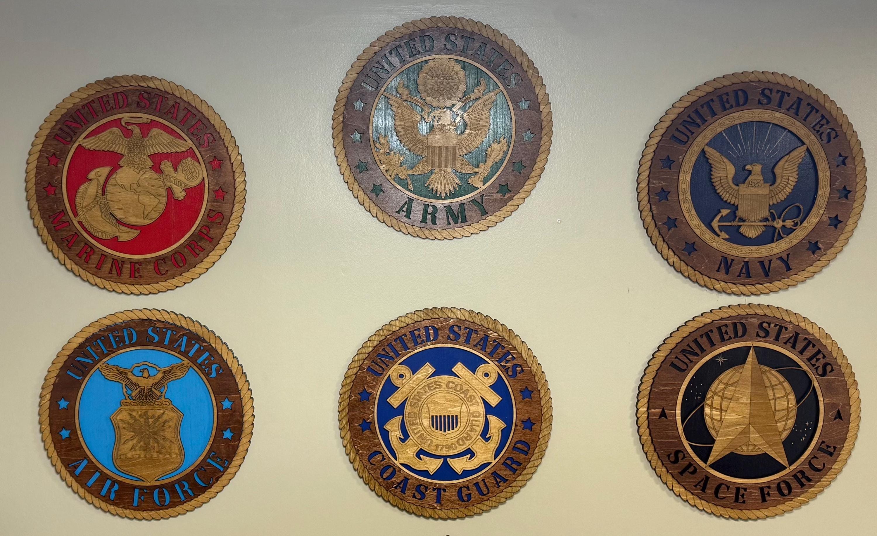 All Branches Military Wood Plaques (singles) – Engraved Wall Signs ...