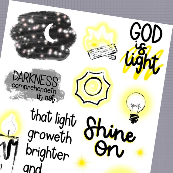 God is LIGHT Bible Journaling Hand Drawn Hand Written - Etsy