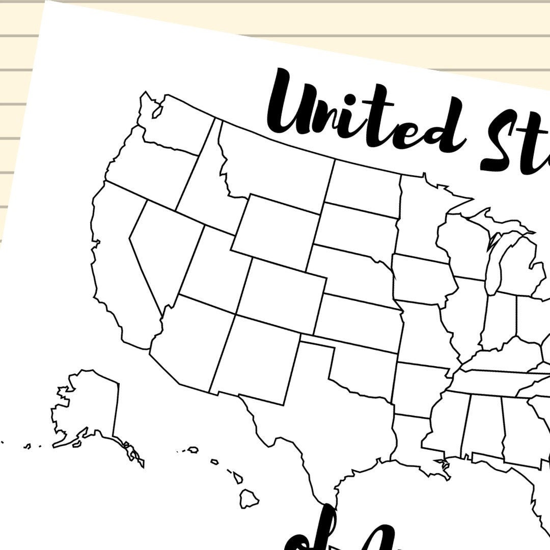Back Page Planner Insert - United States of America Map - USA Map ...