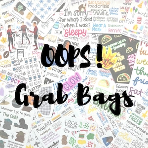 Oops GRAB BAGS - Mystery Sticker Sheets - Imperfect Stickers - Old and ...