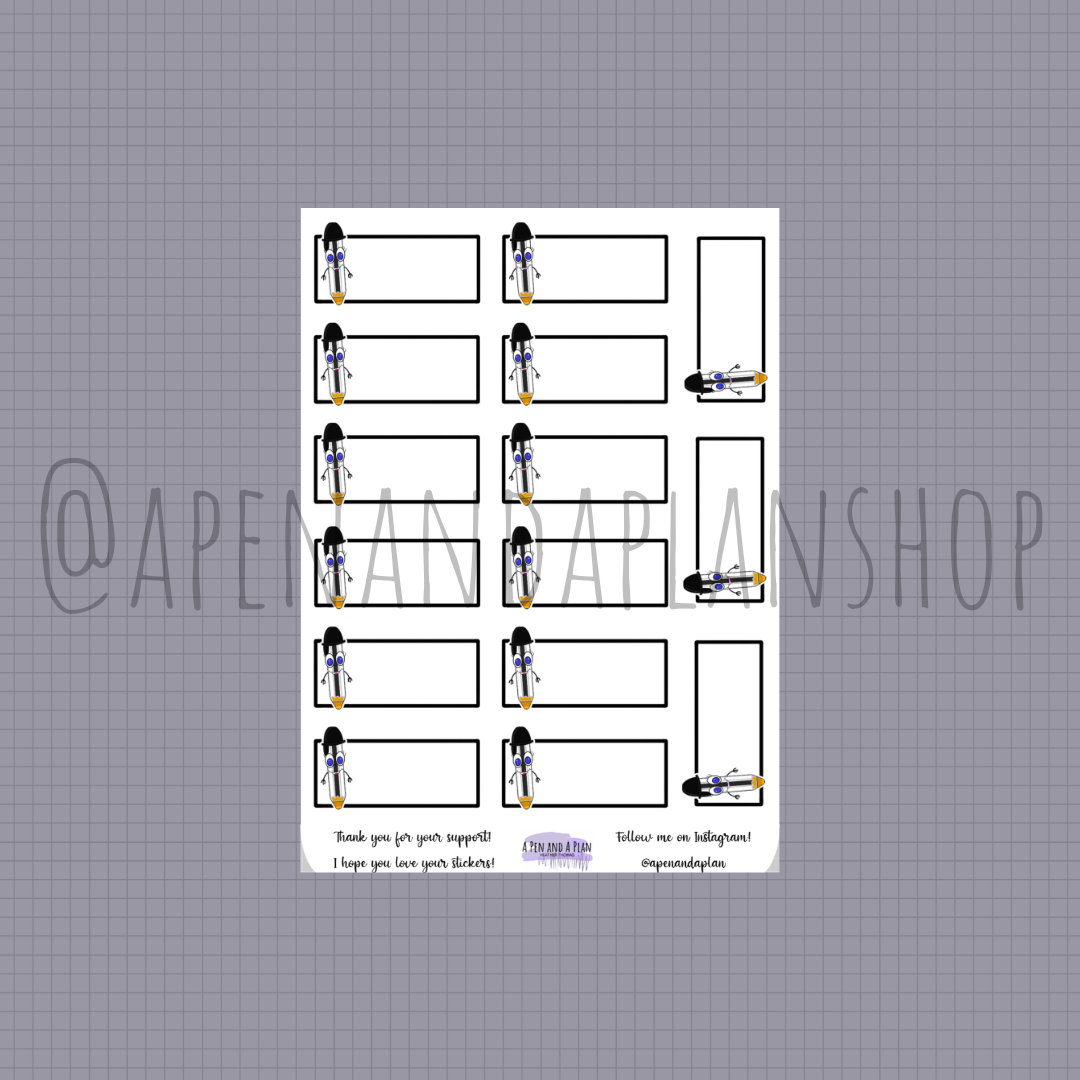 Penny Small BOX PENNY Character Sticker Sheet Hand Drawn Written ...