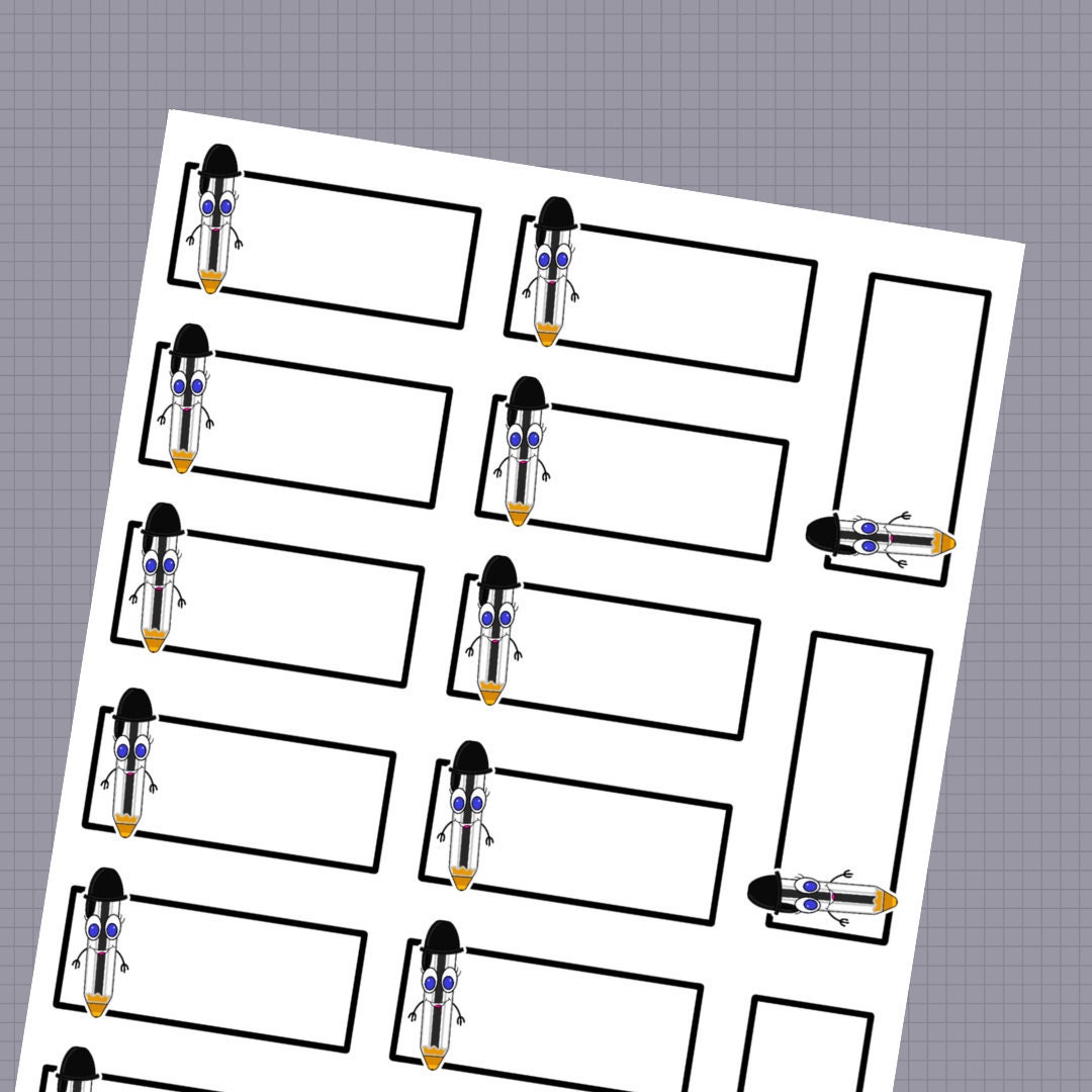 Penny Small BOX - PENNY Character Sticker Sheet - Hand Drawn Written ...