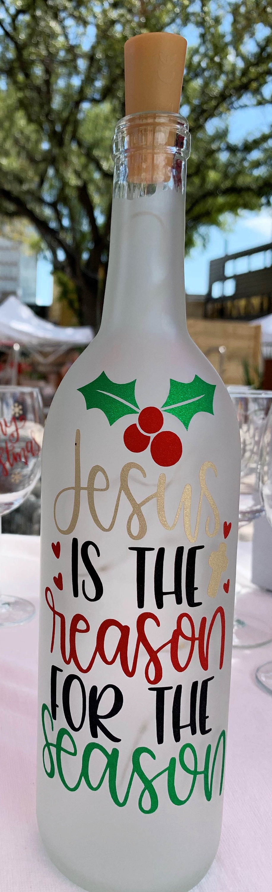 Christmas Lighted Wine Bottle Christmas Decorations - Etsy