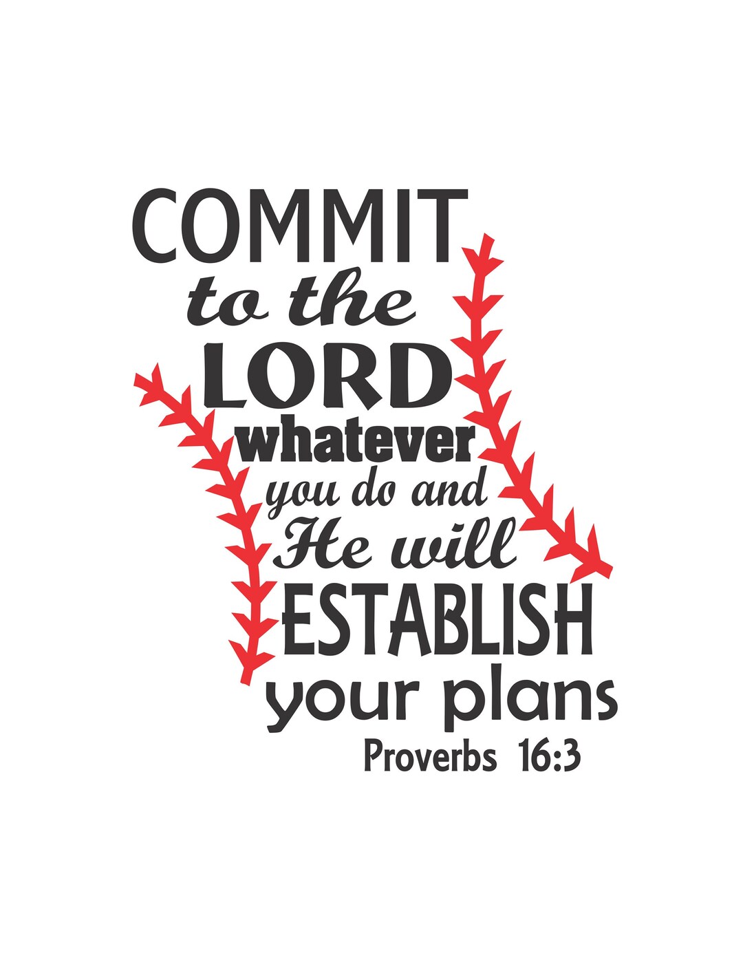 Baseball Mom Proverbs 16:3 Vector Cutting File for Vinyl Cutters Svg ...
