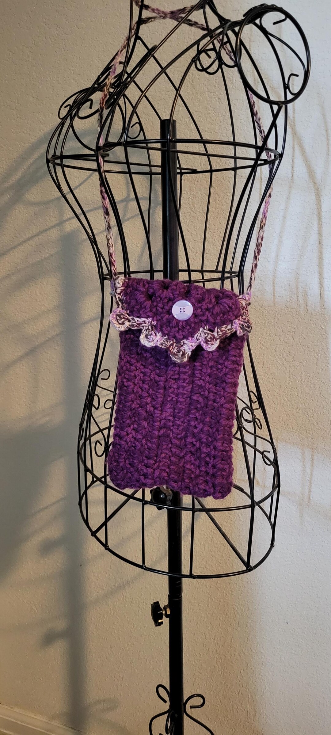 Purple Concert Bag With Crossbody Strap / Unique Button Closure / Soft ...