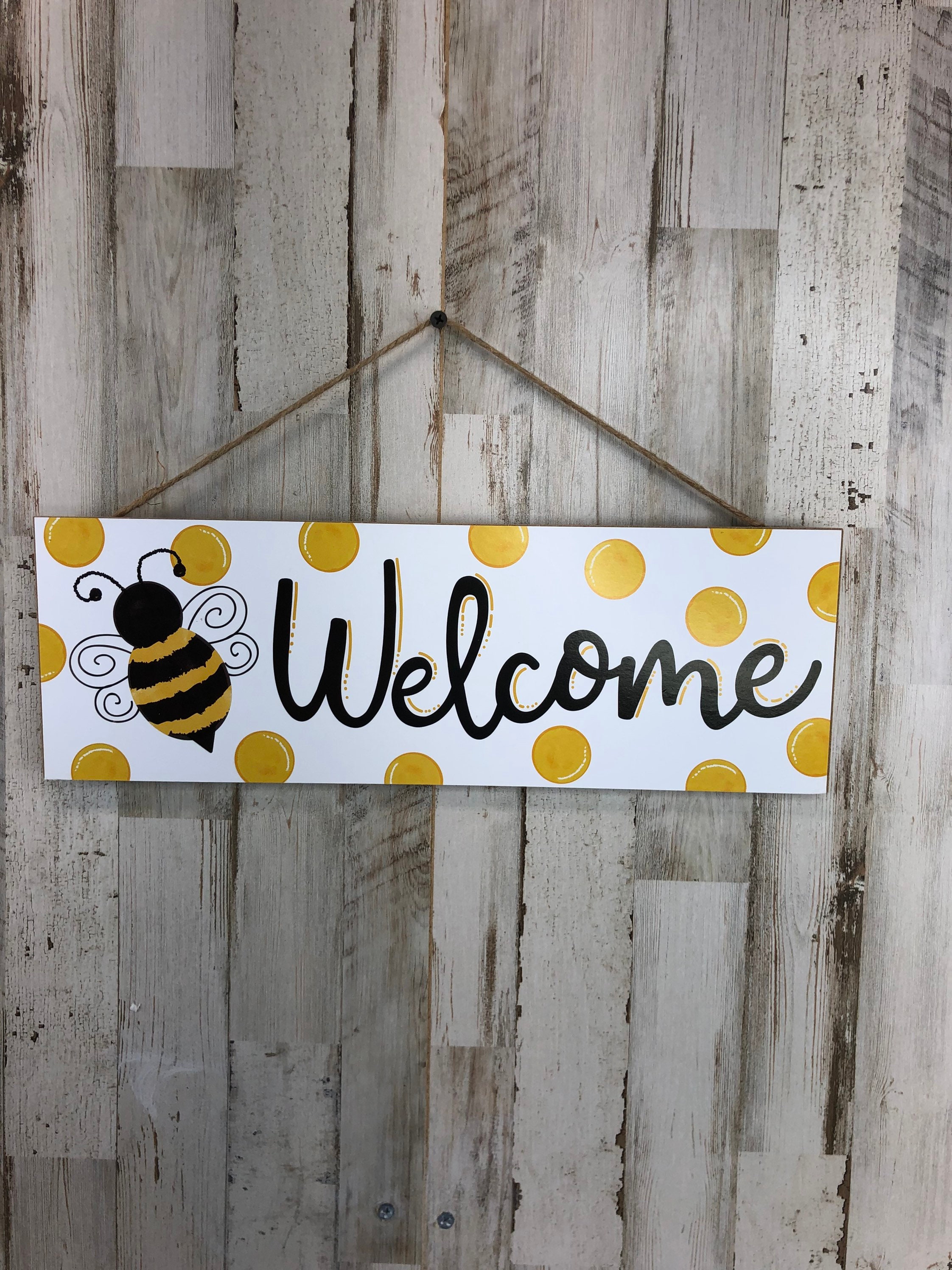 Welcome Bee Sign Bee Wreath Decor Bee Decorations Bee | Etsy