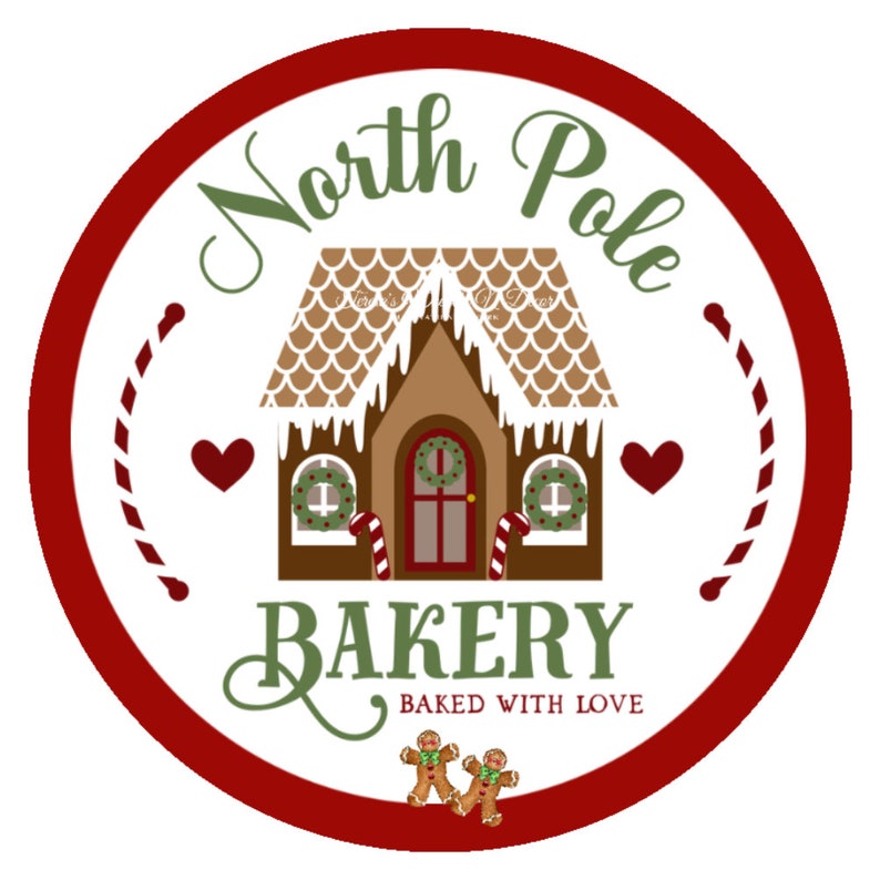 North Pole Bakery Sign Gingerbread Christmas Wreath Sign Etsy