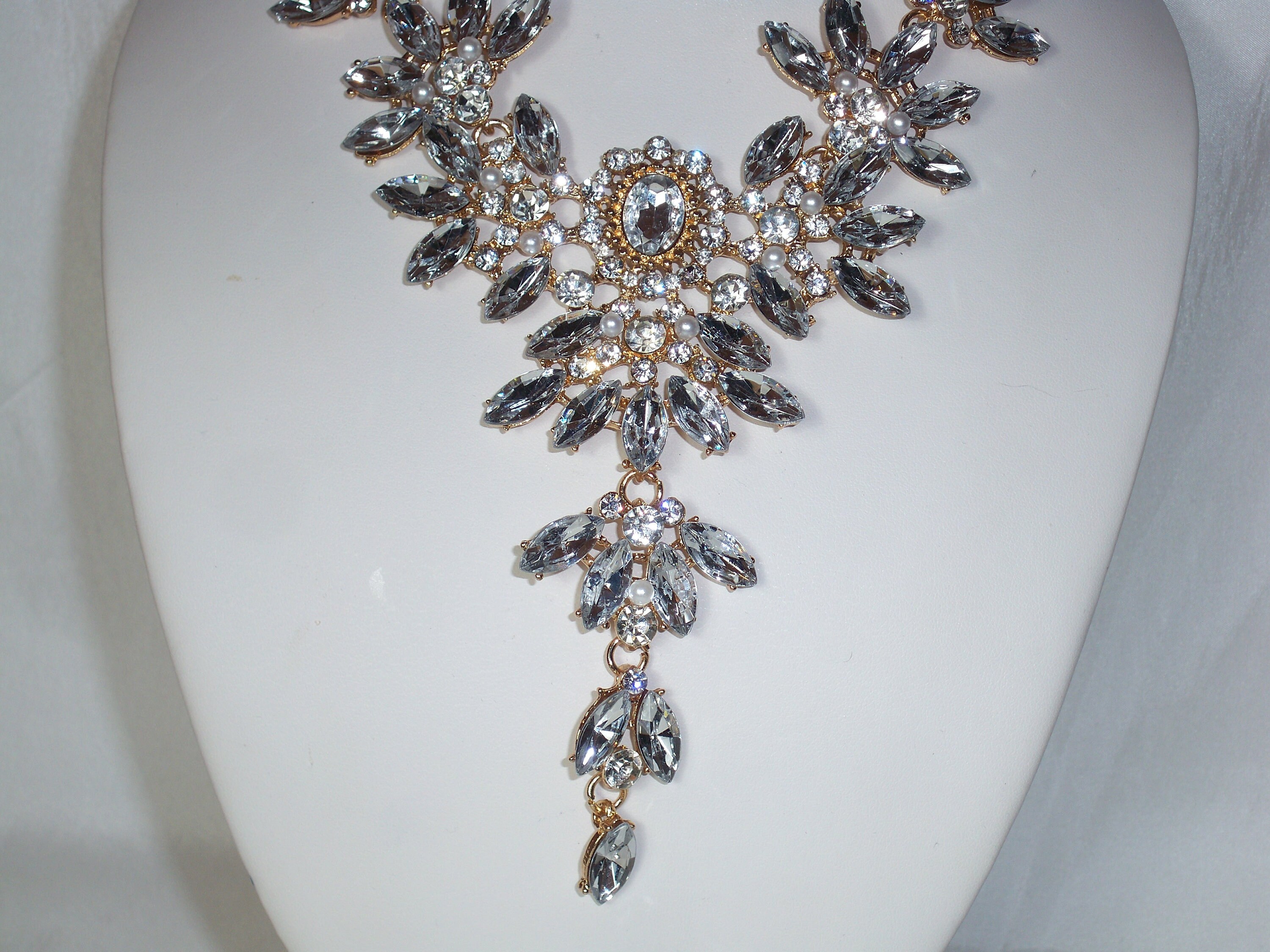 Statement necklace bridal necklace prom necklace | Etsy