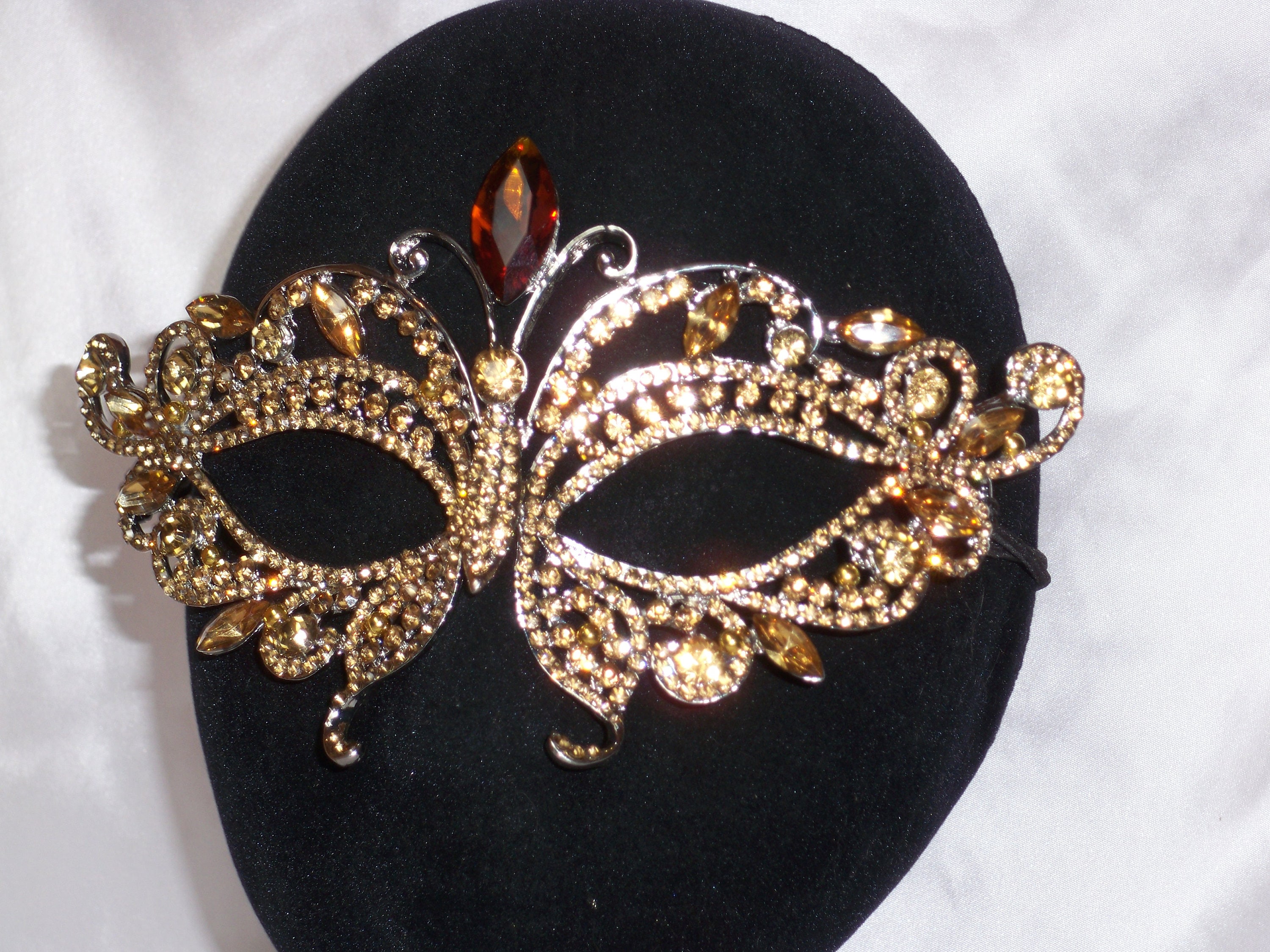 Gold Rhinestone Mask Topaz Rhinestone Mask Mardi Gras Mask - Etsy