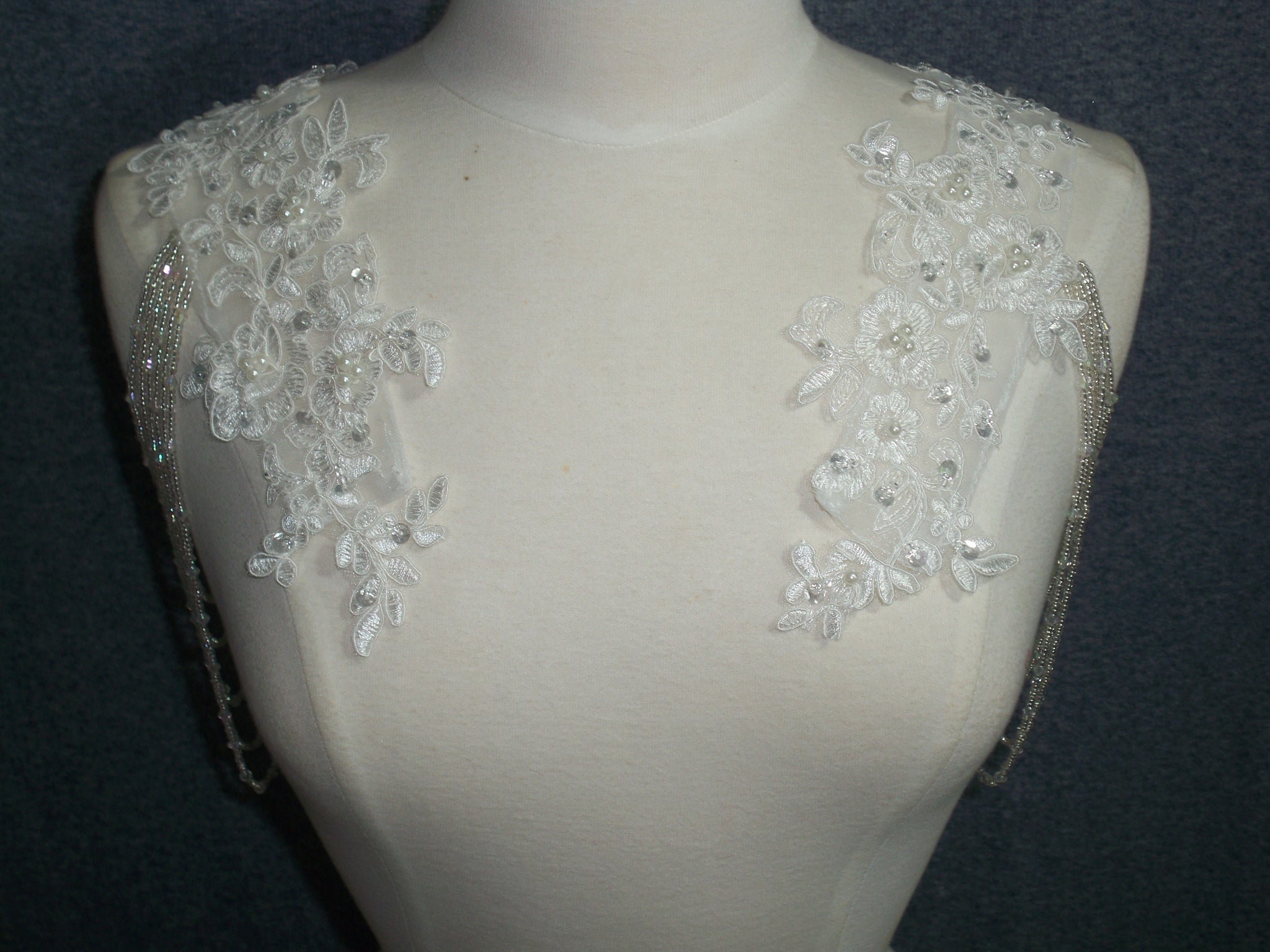 Detachable Straps White Wedding Dress Straps Shoulder Jewelry - Etsy