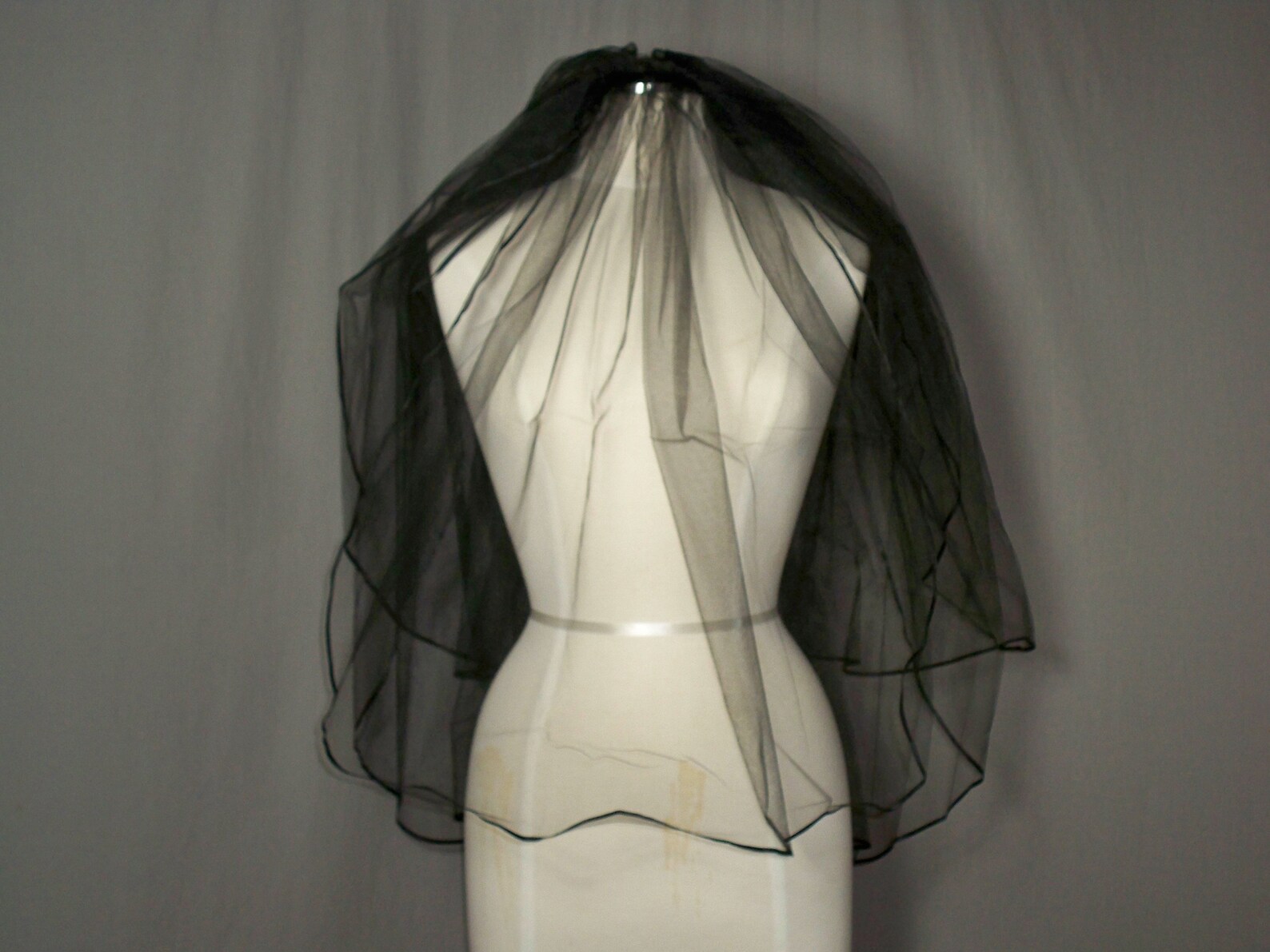 3 Tier Black Veil Goth Veil Gothic Wedding Veil Mourning - Etsy