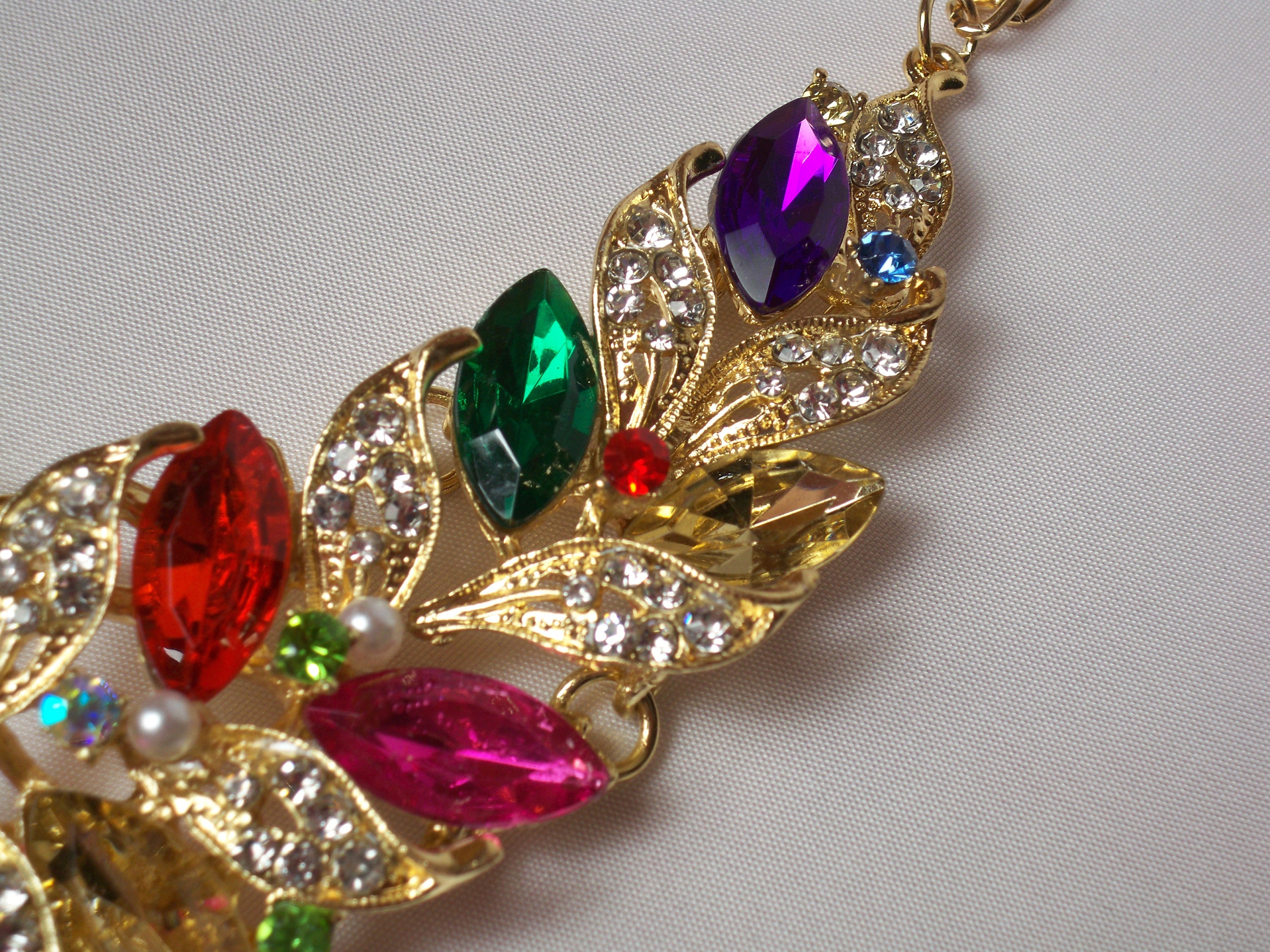 Multi color necklace set rhinestone necklace setwedding | Etsy