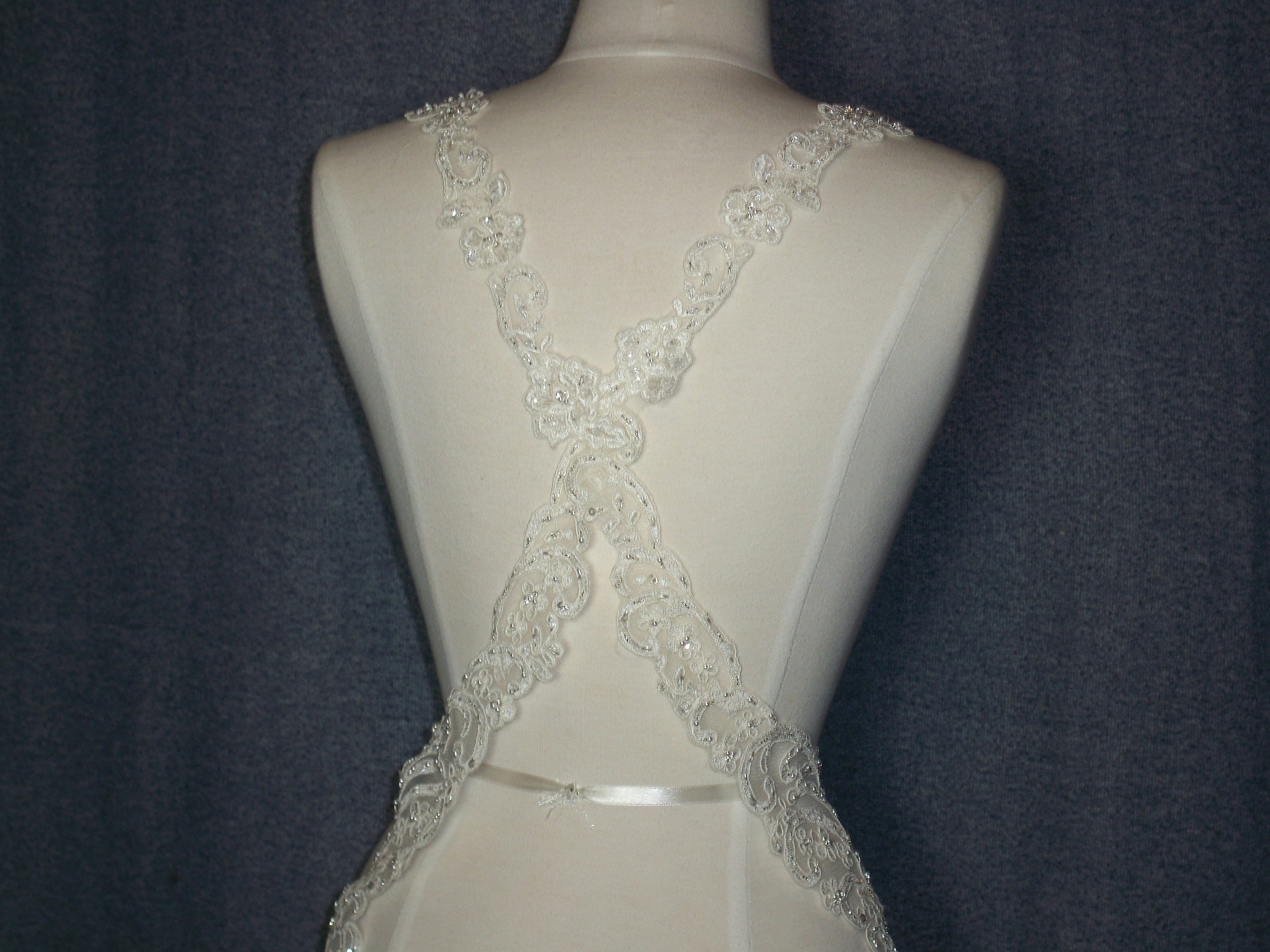 Lace Bridal Insert V Neck Inset Lace Attachable Straps - Etsy