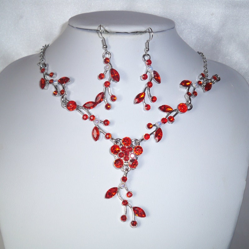 Red Jewelry Set - Etsy