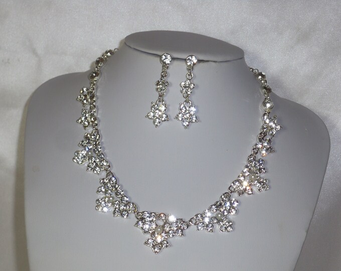 Rhinestone Necklace Set, Bridal Jewelry, Prom Necklace, Pageant ...