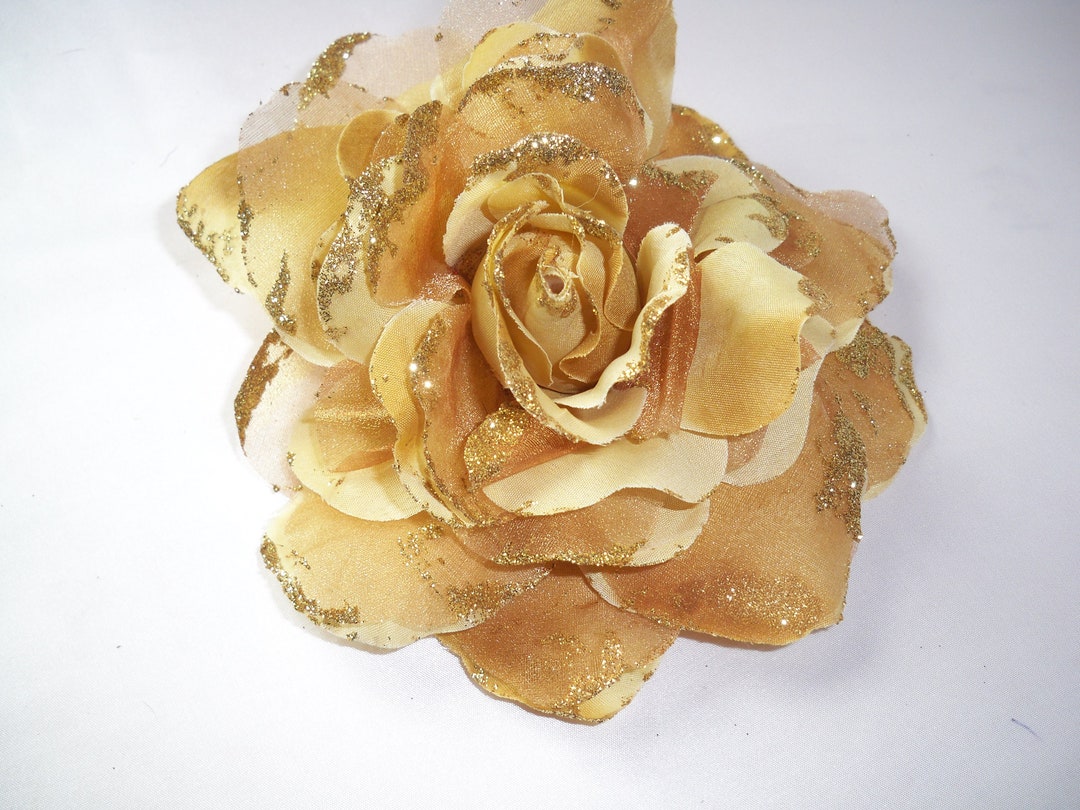 Gold Flower Hair Clip,flower Hair Pin, Flower Hair Piece,flower Hair ...