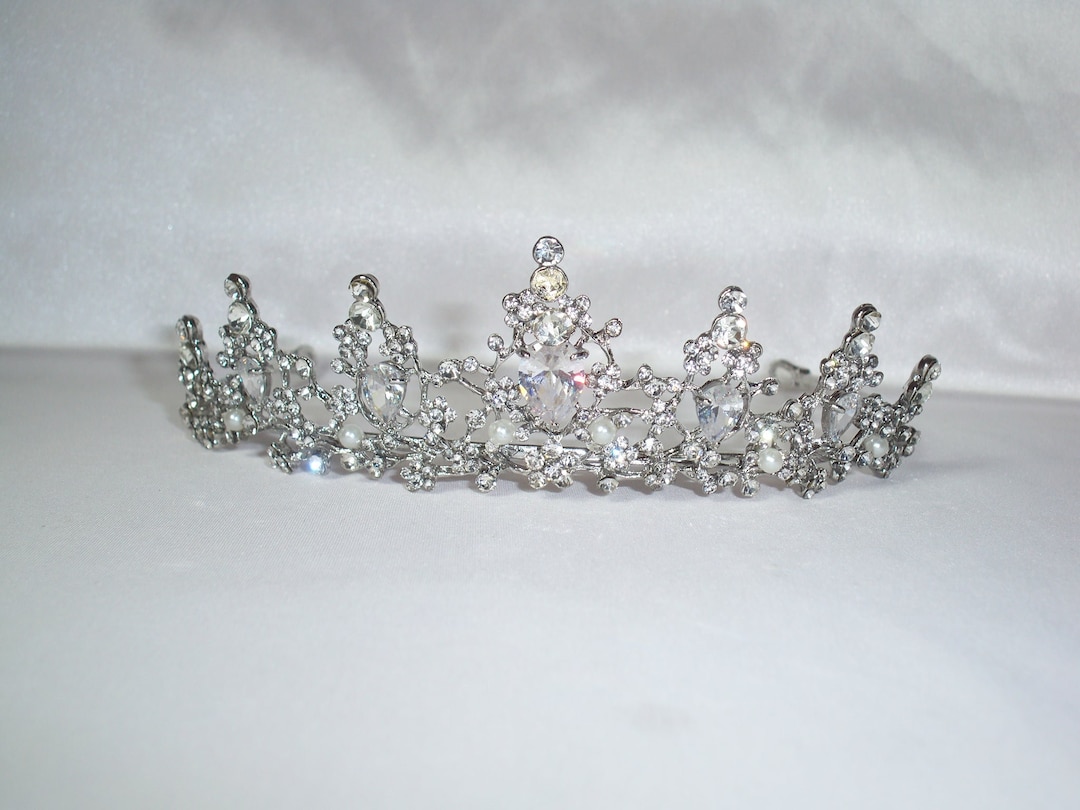 Rhinestone Tiara, Tiara, Crown, Bridal Tiara, Flower Girl Tiara ...