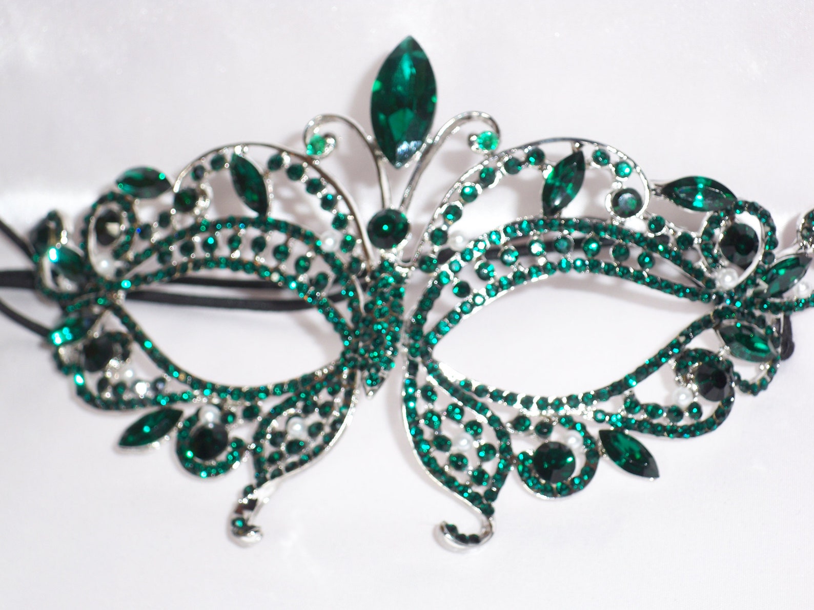 Green Rhinestone Mask Green Mask Masquerade Ball Mask - Etsy