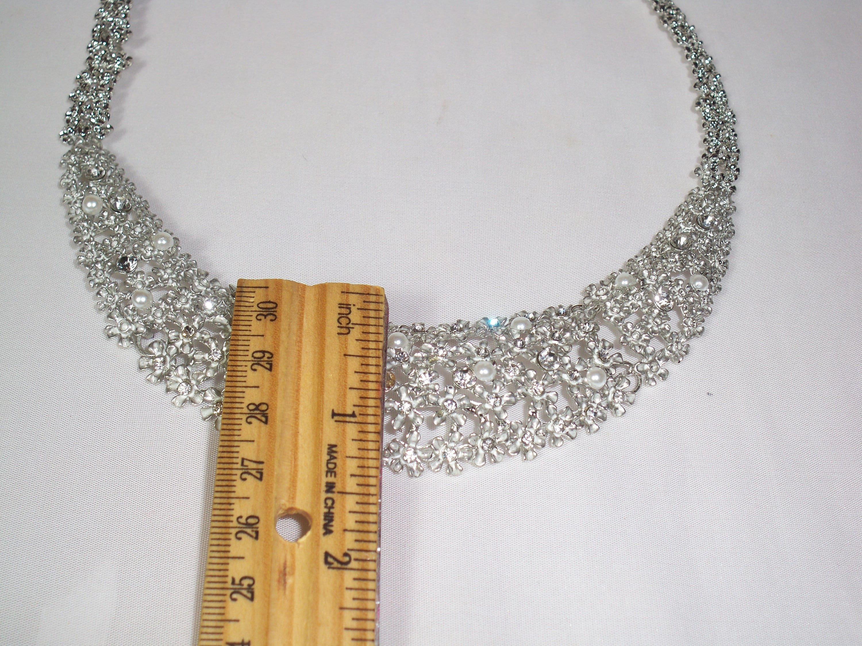 Silver necklace setrhinestone necklace setbridal | Etsy