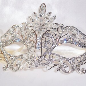 Sliver Rhinestone Mask, Crystal Mask, Bridal Mask, Wedding Mask ...