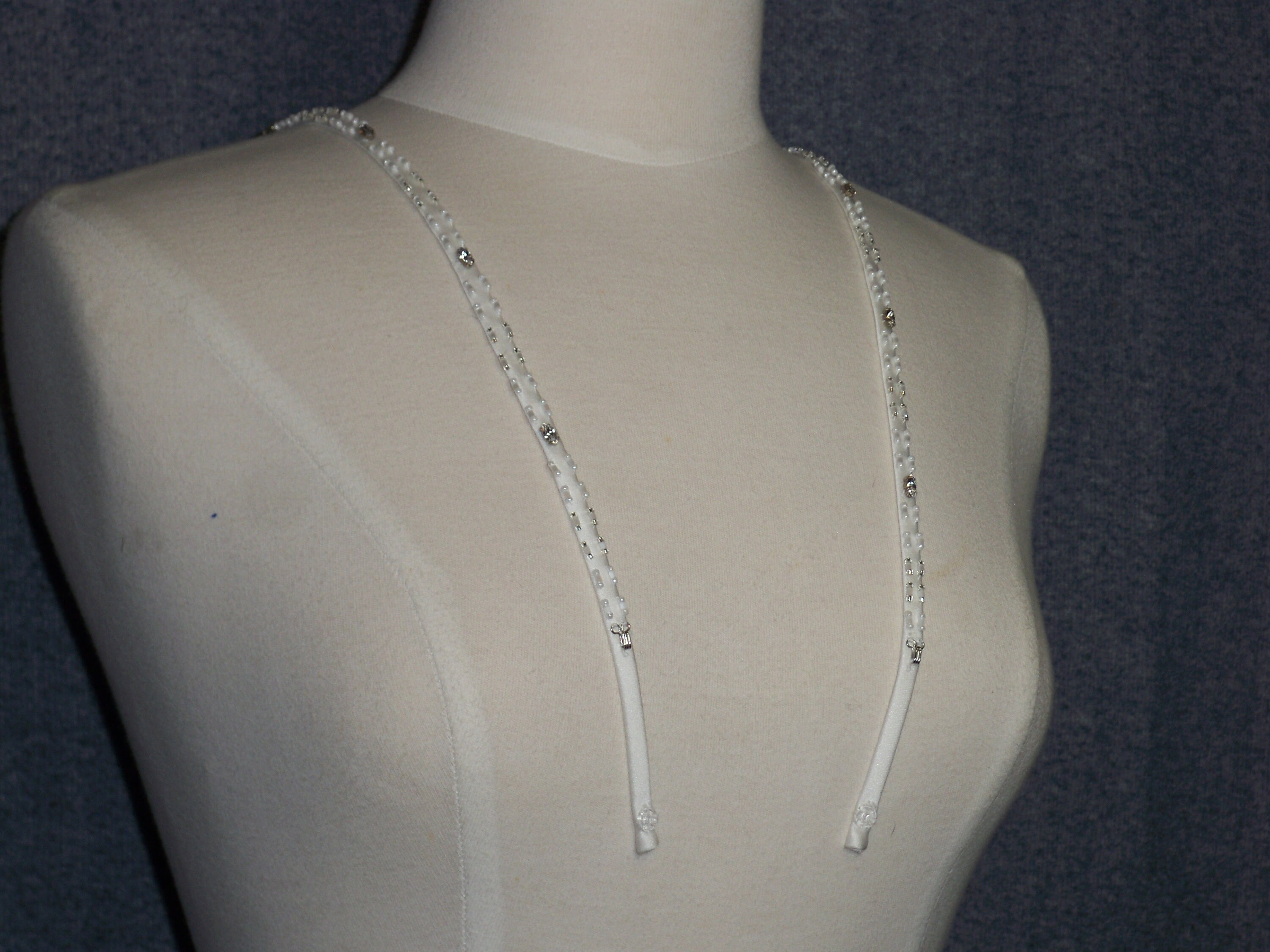 Detachable Satin Beaded Straps one Pair Spaghetti Straps - Etsy