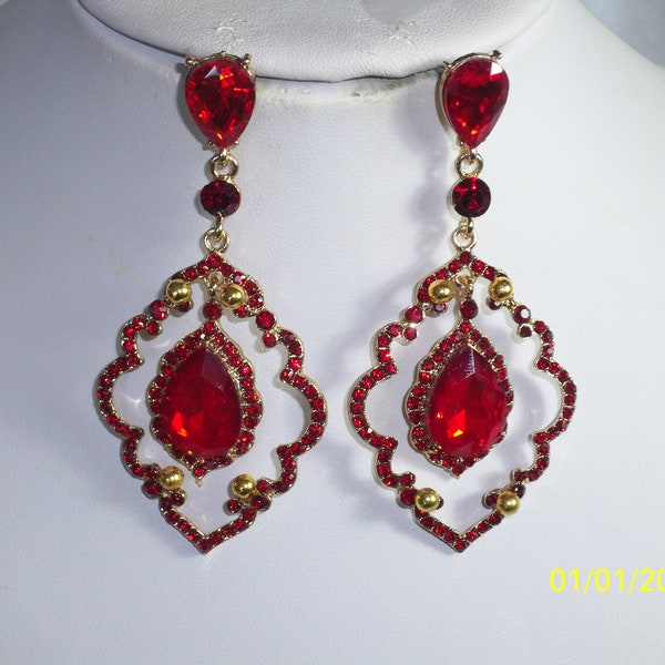 Red Ball Earrings - Etsy