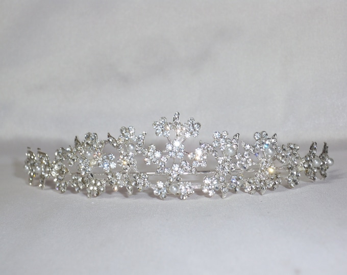 Tiara, Rhinestone Tiara Crown, Bridal Tiara, Bridal Crown, Prom ...
