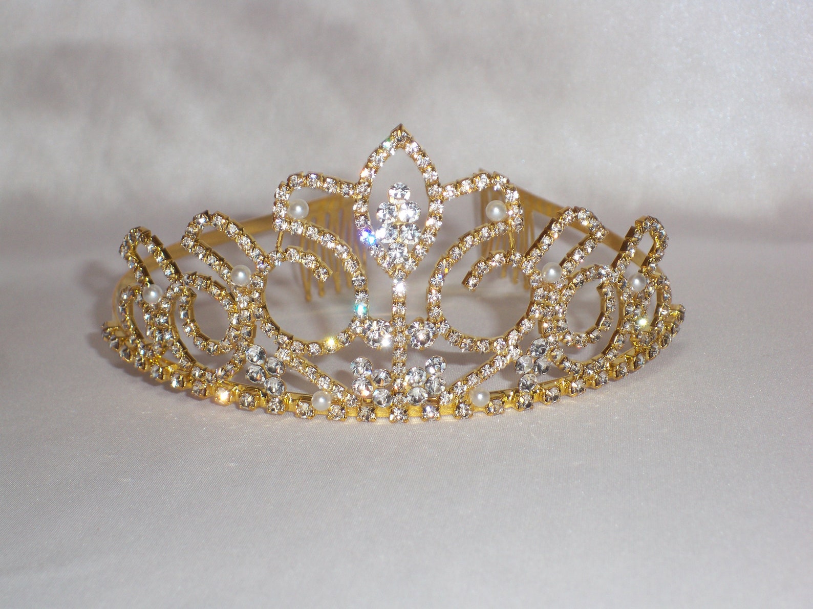 Gold Tiara Gold Crown Bridal Tiara Prom Tiara Quenceanera - Etsy