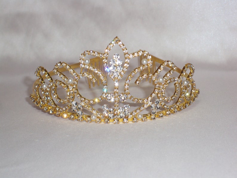 Gold Tiara Gold Crown Bridal Tiara Prom Tiara Quenceanera - Etsy