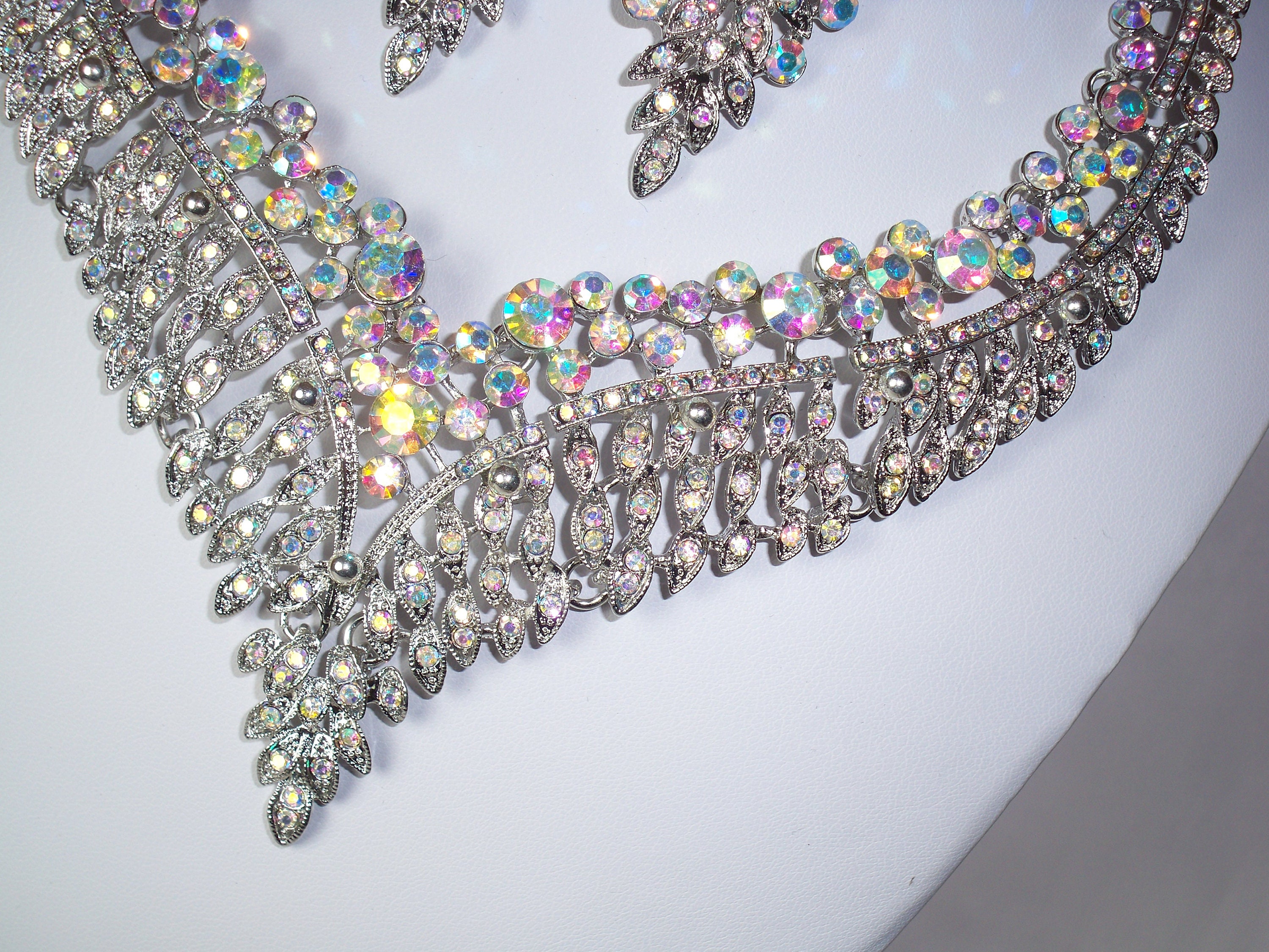 Rhinestone AB Necklace Set Bridal Necklace Prom Necklace - Etsy