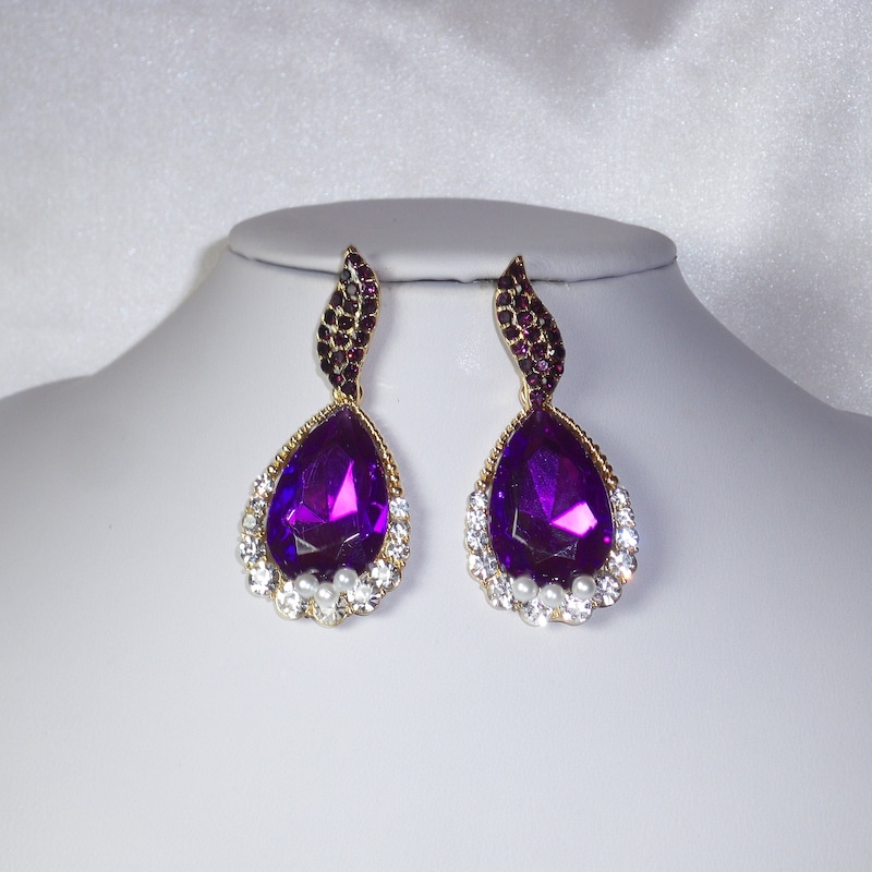 Purple Earrings - Etsy