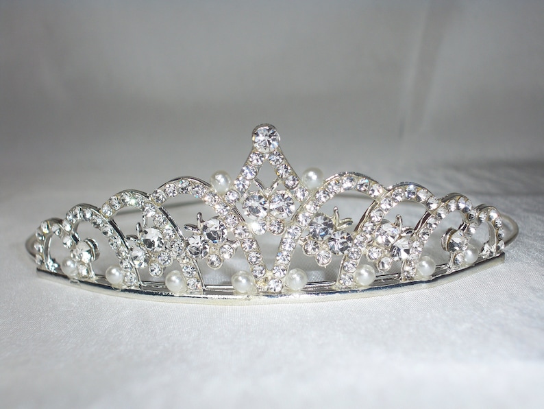 Rhinestone Pearl Bridal Tiara Birthday Tiara Party Tiara - Etsy