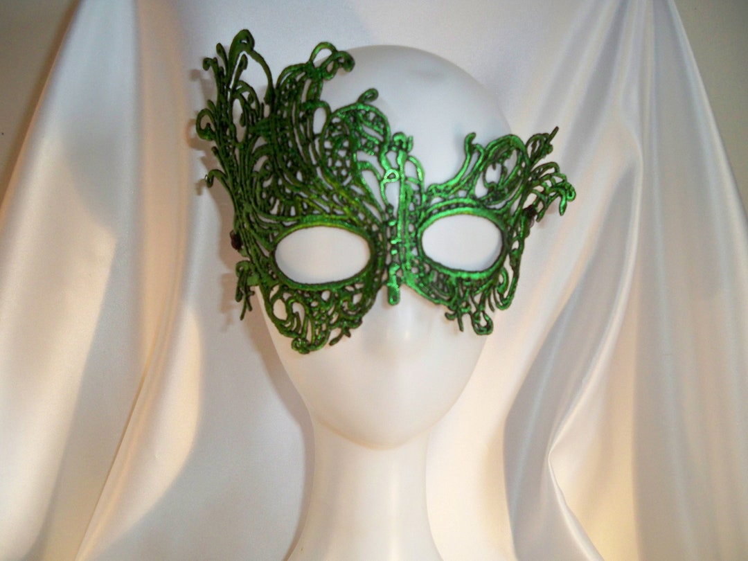 Green Lace Mask, Lace Mask, Masquerade Ball Mask, Masquerade Mask ...