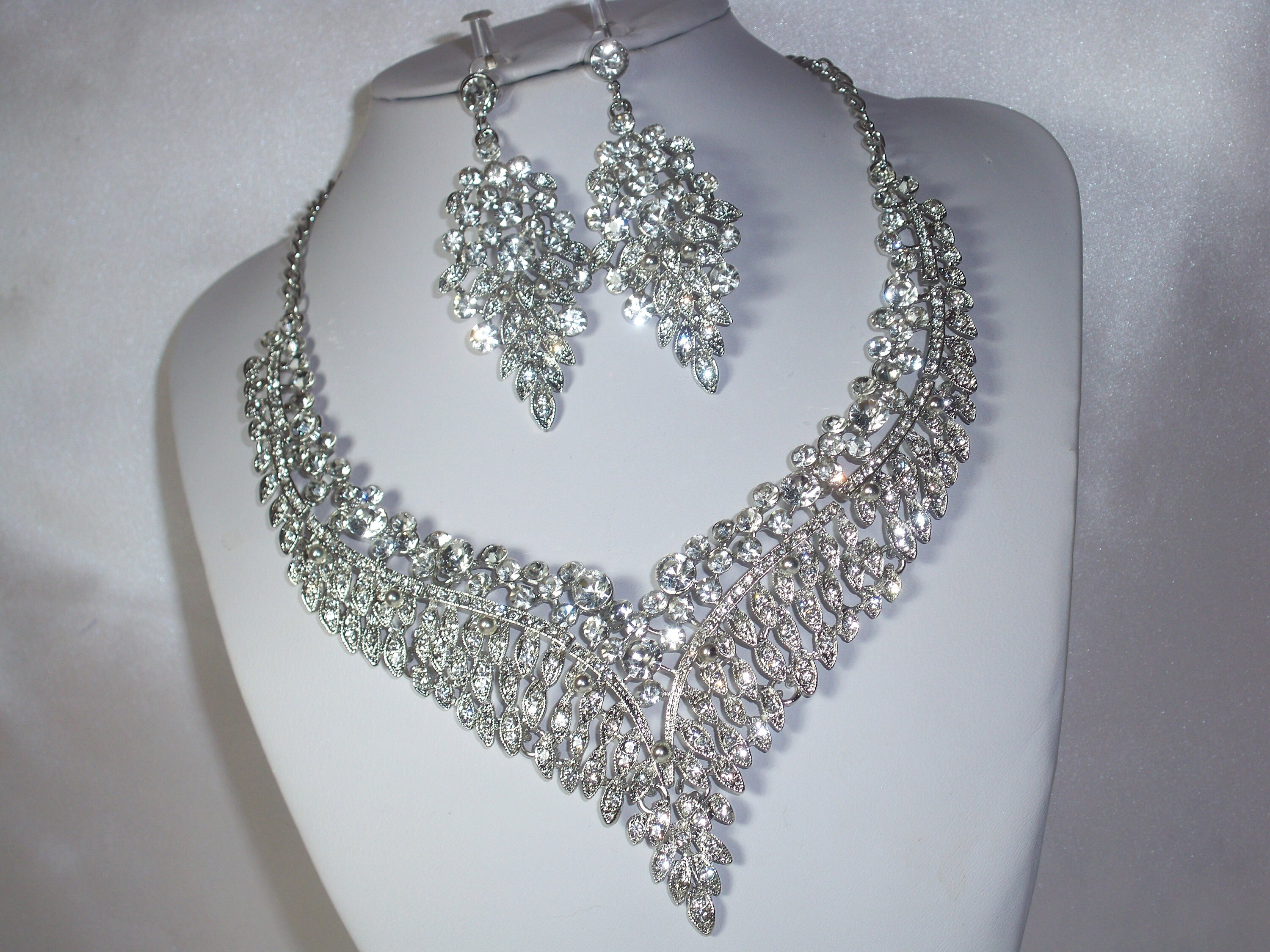 Necklace Set, Rhinestone Necklace Set, Bridal Necklace, Wedding ...