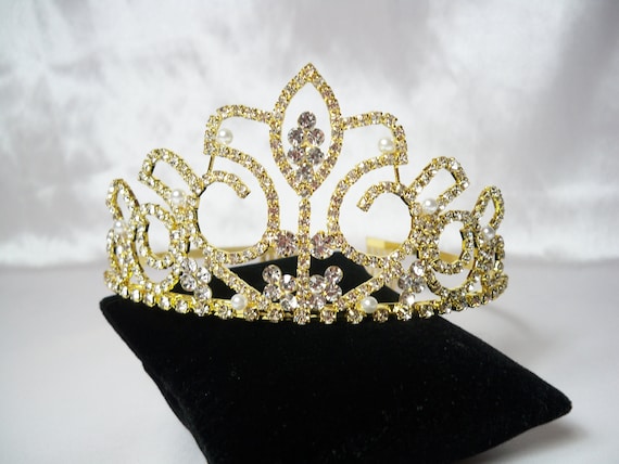 Gold Tiara Gold Crown Bridal Tiara Prom Tiara Quenceanera - Etsy