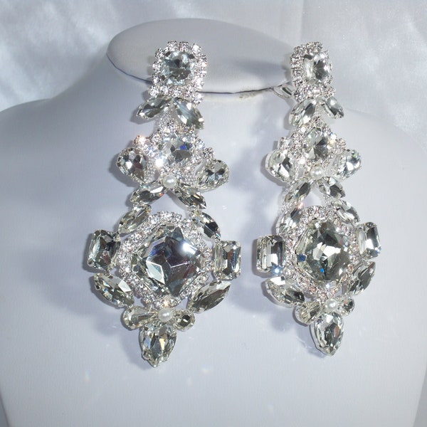 Rhinestone Earrings - Etsy