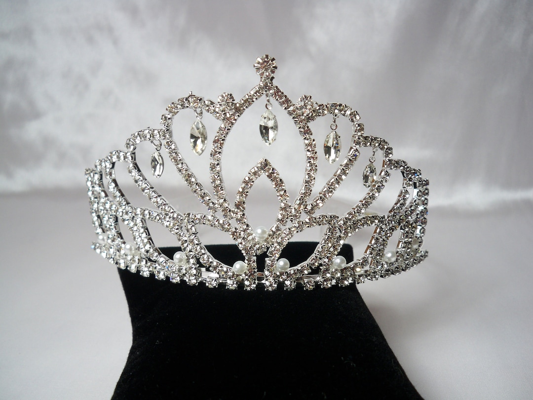 Rhinestone Bridal Tiara: Crystal Princess Crown - Etsy