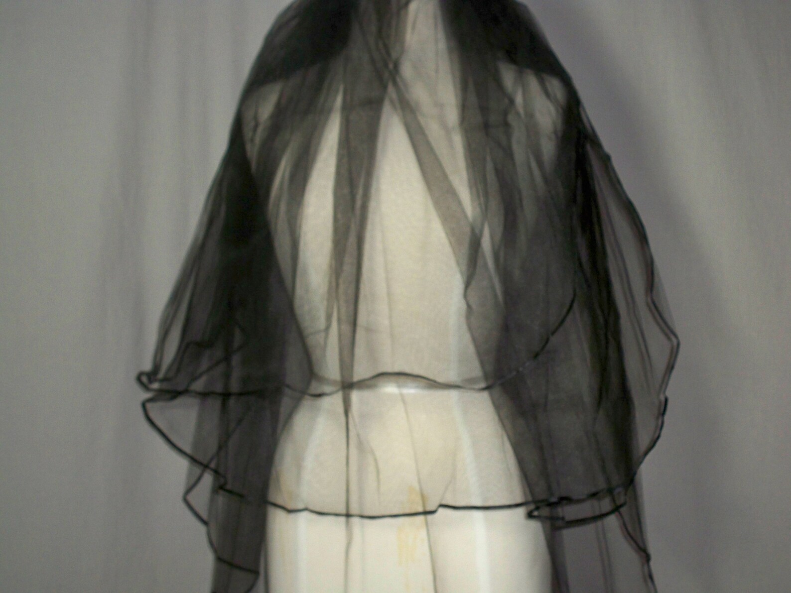 3 Tier Black Veil Goth Veil Gothic Wedding Veil Mourning - Etsy