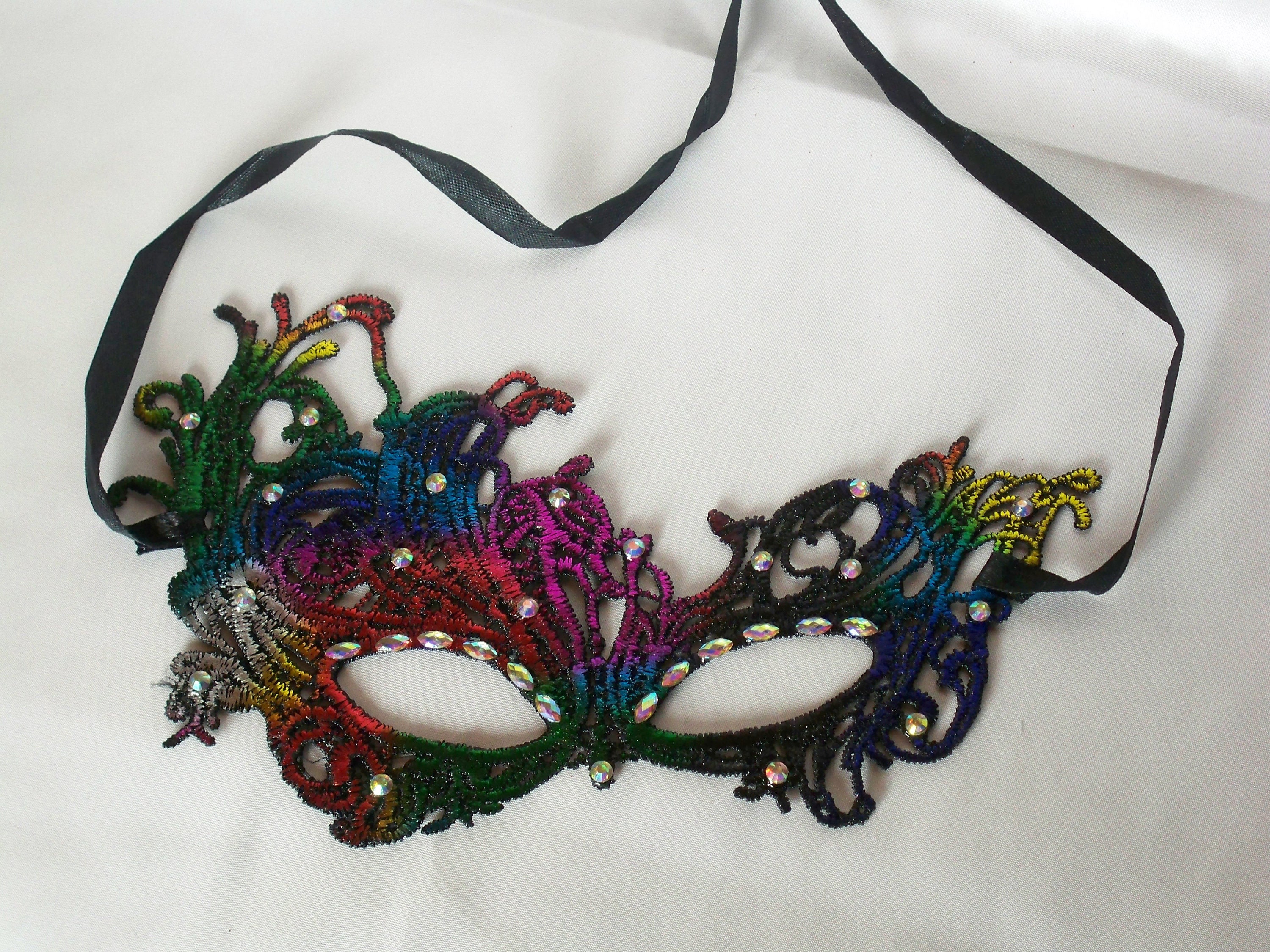 Multi Color Mask Rainbow Mask Halloween Mask Masquerade - Etsy