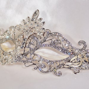 Sliver Rhinestone Mask, Crystal Mask, Bridal Mask, Wedding Mask ...