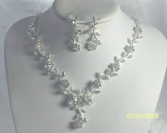 Rhinestone Necklace Set, Bridal Jewelry, Prom Necklace, Pageant ...