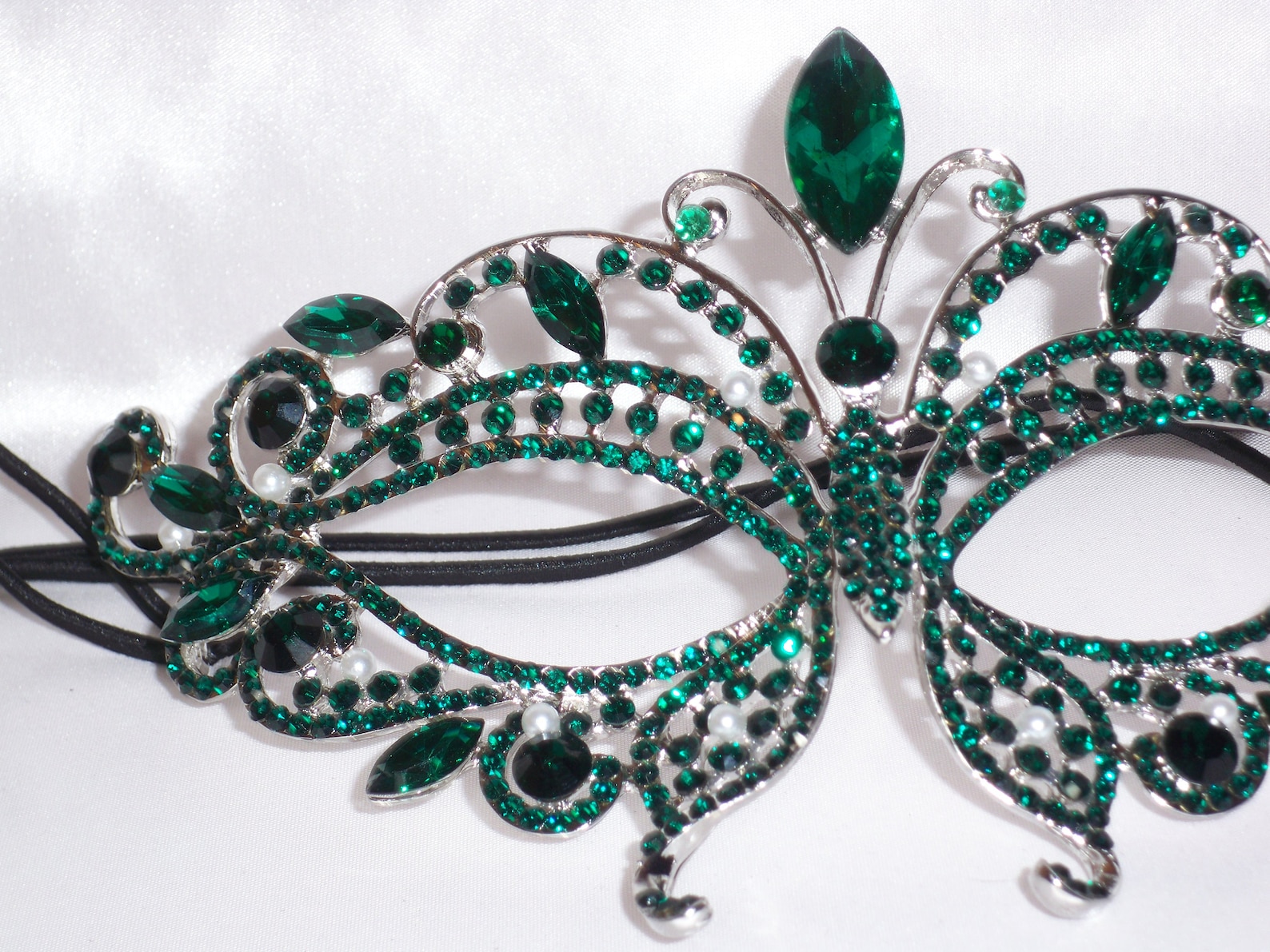 Green Rhinestone Masquerade Mask, Prom, Bridal - Etsy