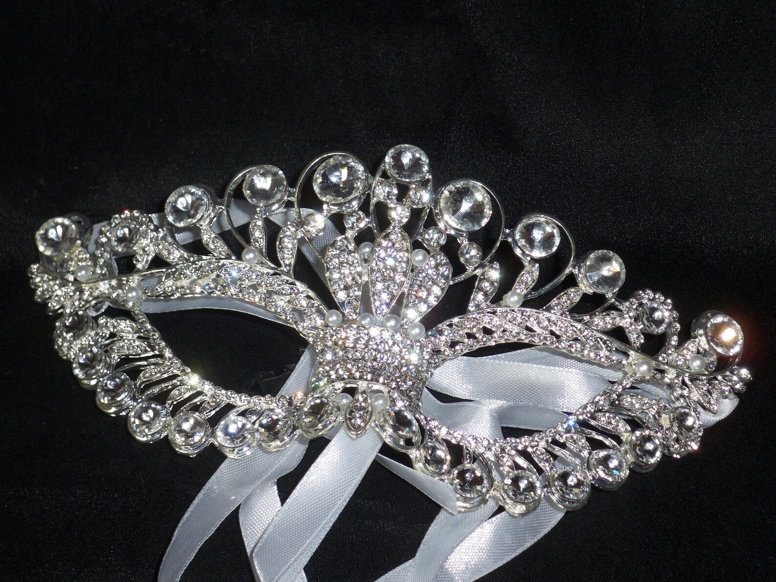 Silver Rhinestone Mask Bridal Mask Wedding Mask Masquerade | Etsy