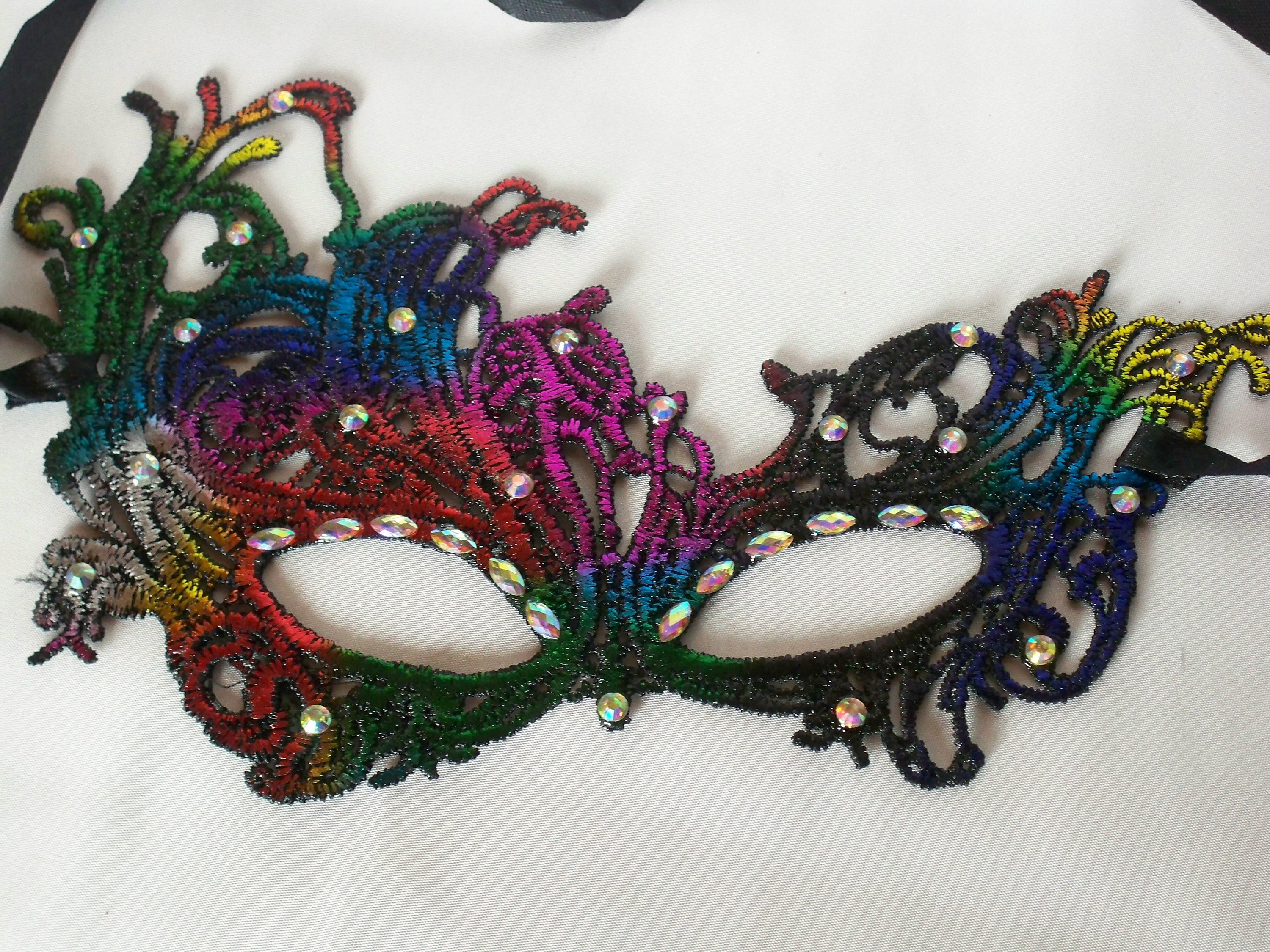 Multi Color Mask Rainbow Mask Halloween Mask Masquerade - Etsy