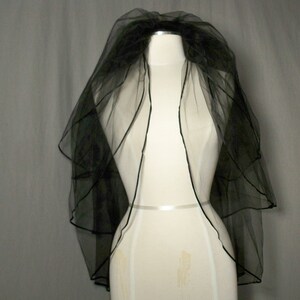 3 Tier Black Veil, Goth Veil, Gothic Wedding Veil, Mourning Veil, Black ...