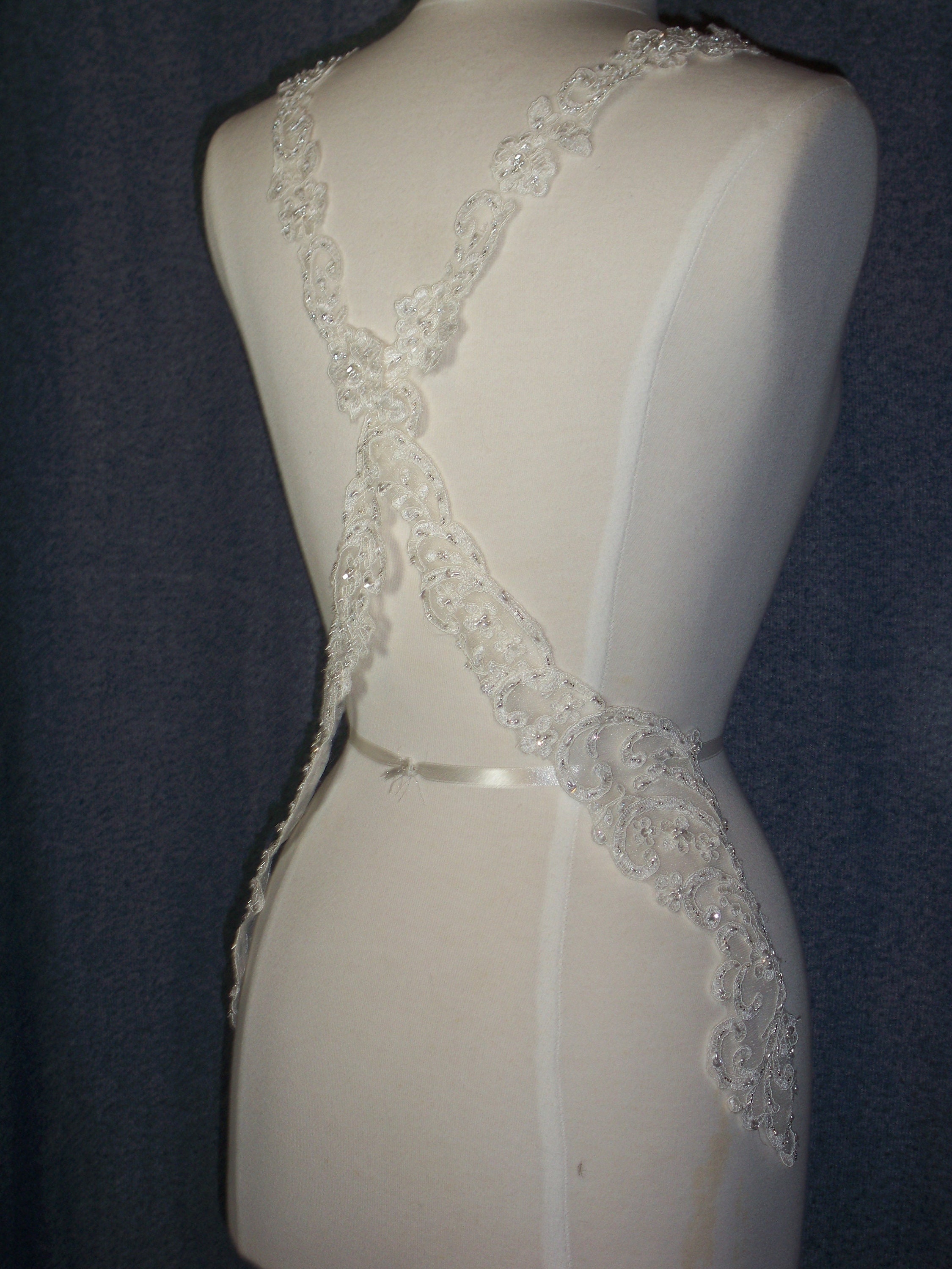Lace Bridal Insert V Neck Inset Lace Attachable Straps - Etsy