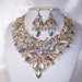 AB Rhinestone Necklace Set Statement Necklace Bridal - Etsy