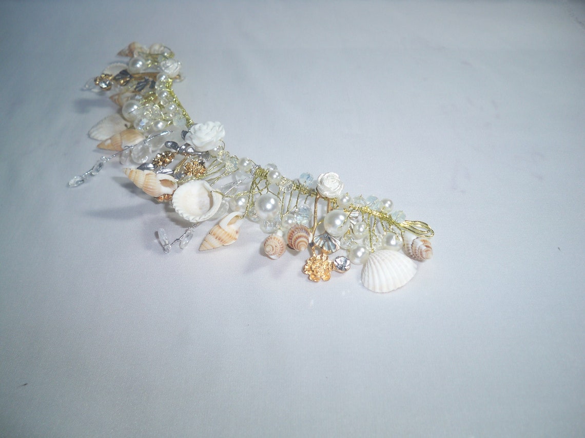 Natural Shell Tiara Gold Tiara Crown Wedding Tiara Shell | Etsy